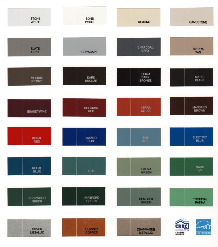 Color Chart | ADVANCED Architectural Sheet Metal & Supply